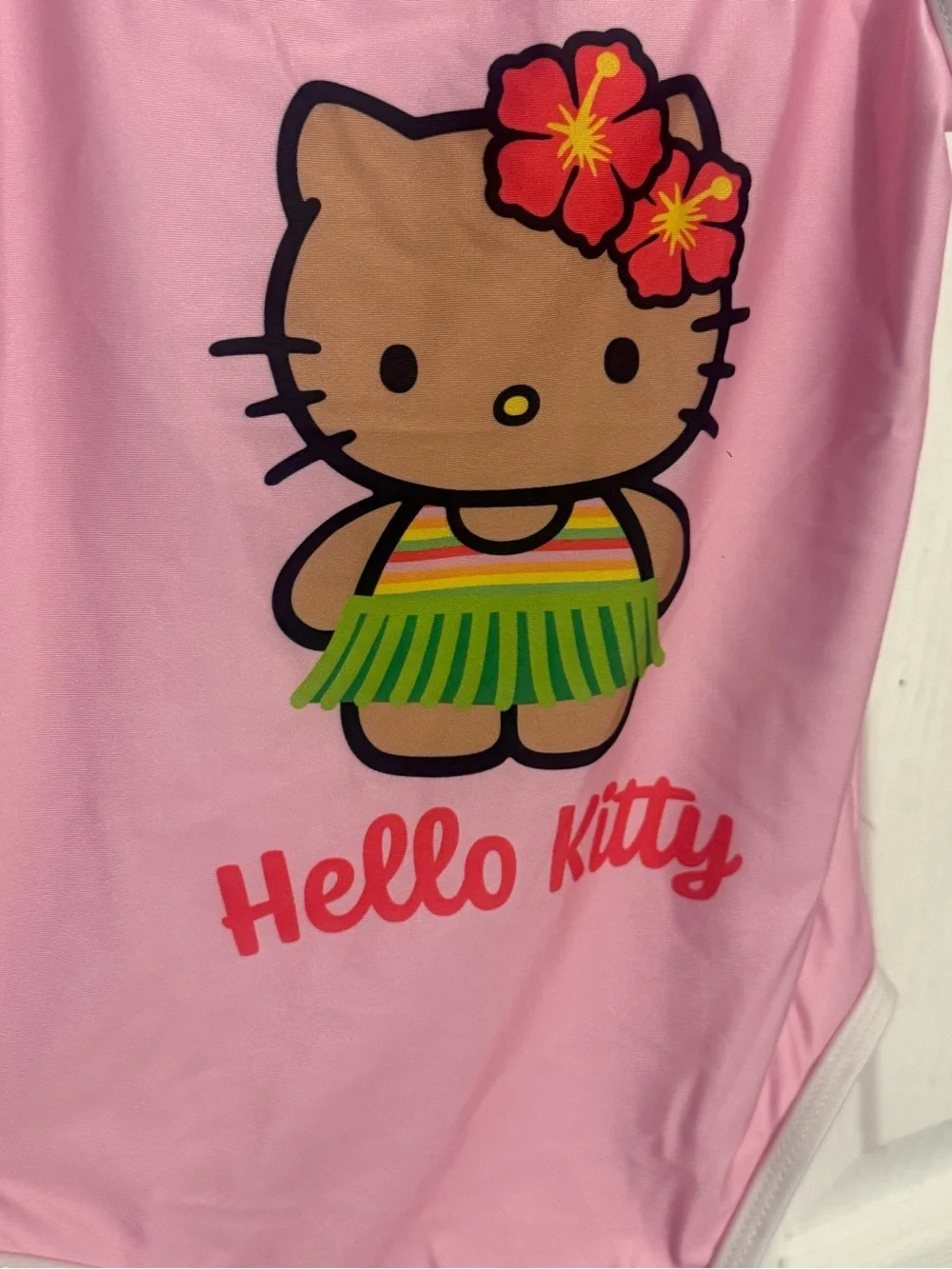 Sanrio | Swim | Sanrio Hello Kitty Pink Swim Top With Floral Accent ...